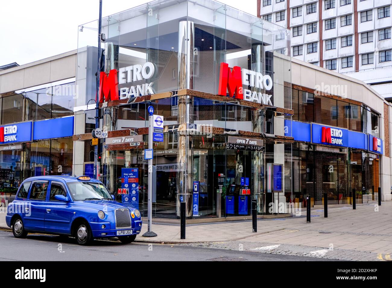 London UK October 06 2020, High Street Branch Of Town Centre Metro Bank ...
