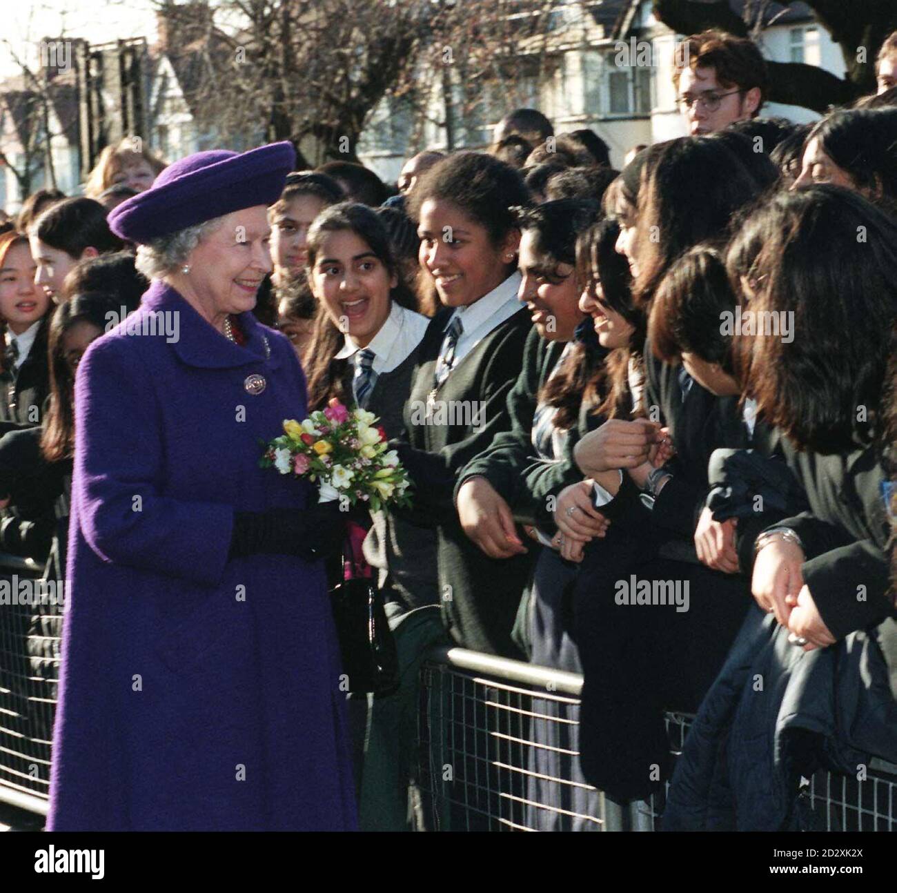 Queen Elizabeth II visited Kingsbury High School, Brent to launch the ...