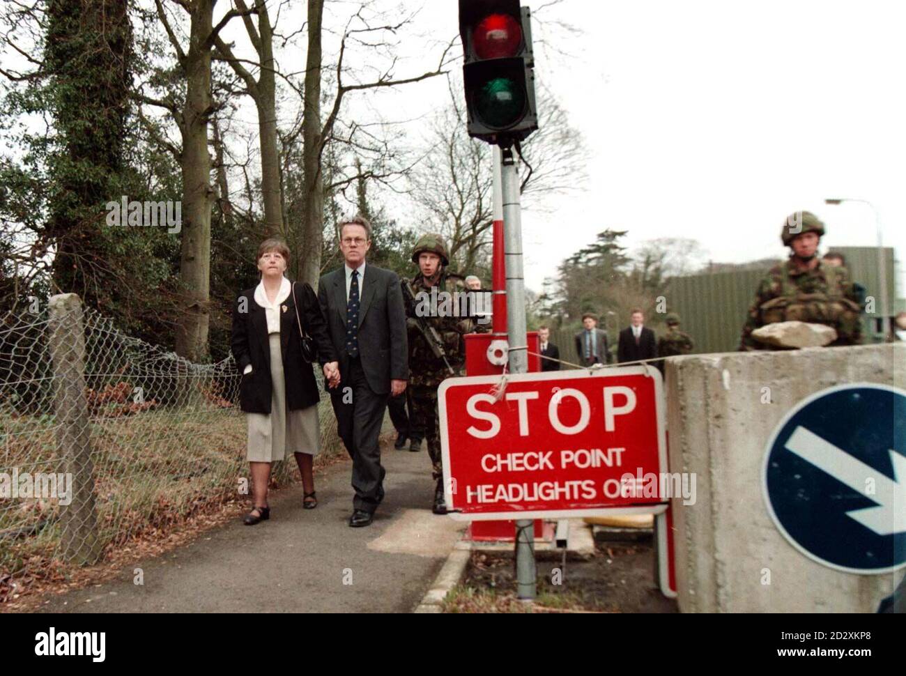 John and Rita Restorick at the vehicle checkpoint in Bessbrook, Ulster ...