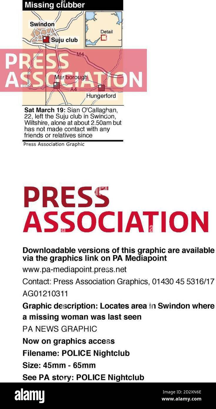 Locates area in Swindon where a missing woman was last seen Stock Photo ...