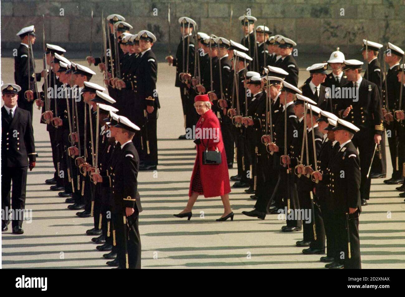 The Queen attends a passing out parade for around 100 young Royal Navy ...