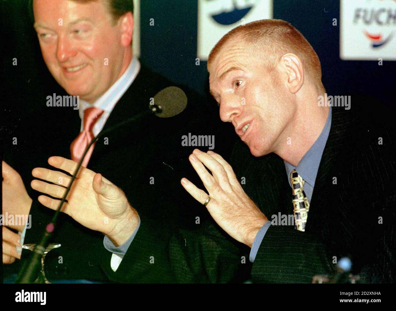 Billy Hardy (right), with promoter Frank Warren during a news ...