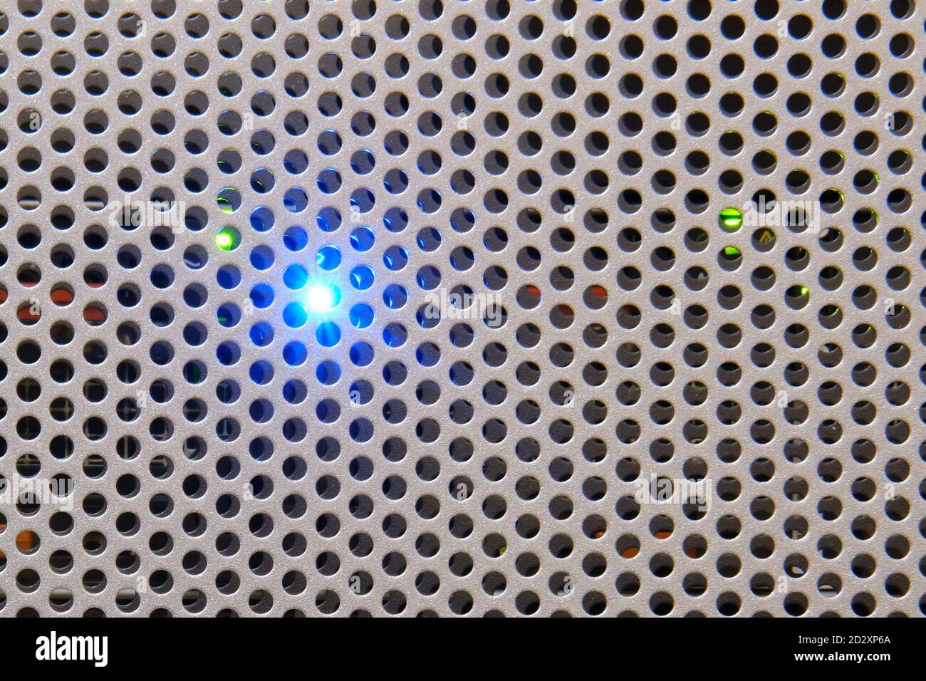 Metal grid background with round cells to protect industrial equipment ...