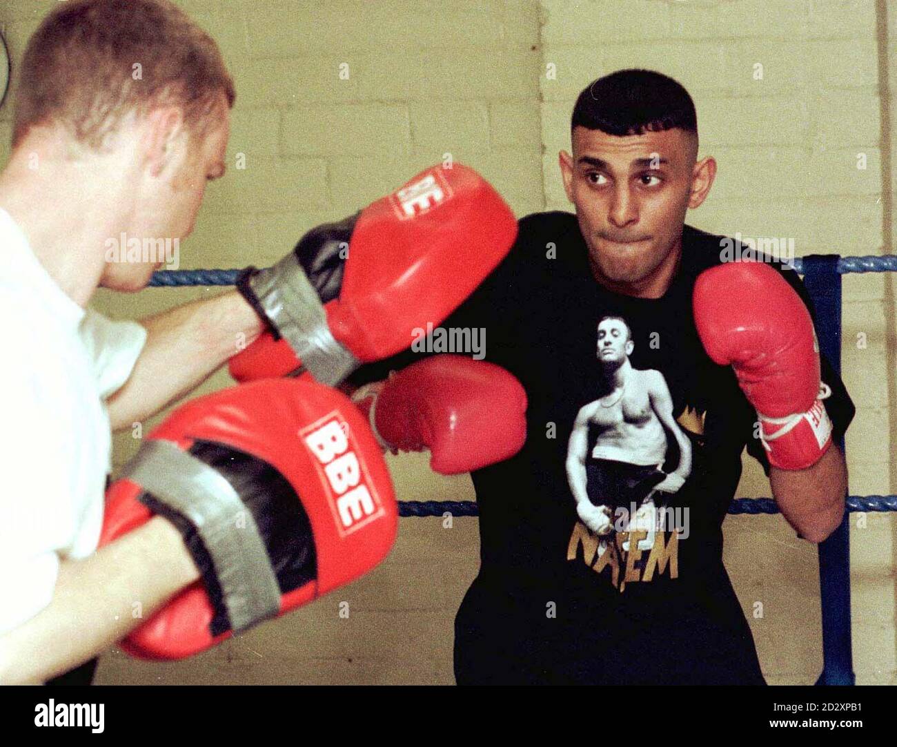 WBO and IBF Featherweight title holder Prince Naseem Hamed training in ...