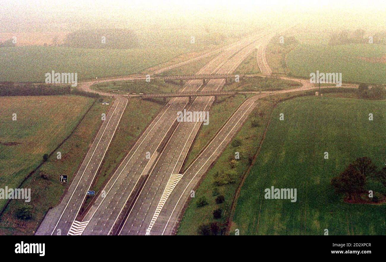 The deserted M6 motorway at junction 1 today (Friday) following an ...