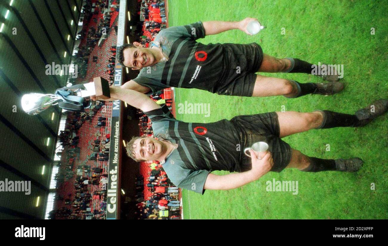 Cardiff's Jonathan Humphreys (left) and the team captain Hemi Taylor ...