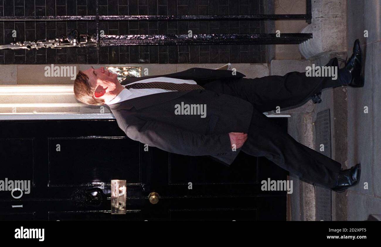 Lord Chancellor, Lord Irvine of Lairg, leaving 10 Downing Street today ...