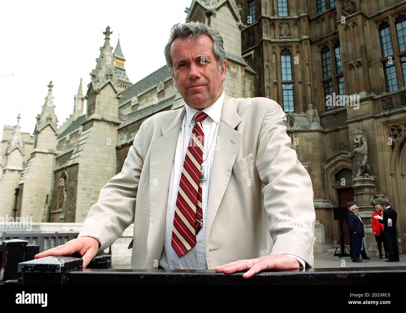 Veteran journalist, Martin Bell, outside the Houses of Parliament today ...