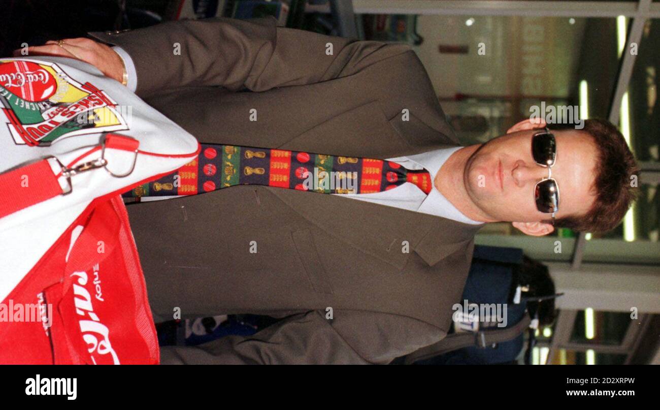 Australian batsman Mark Waugh arrives at Heathrow for the forthcoming ...