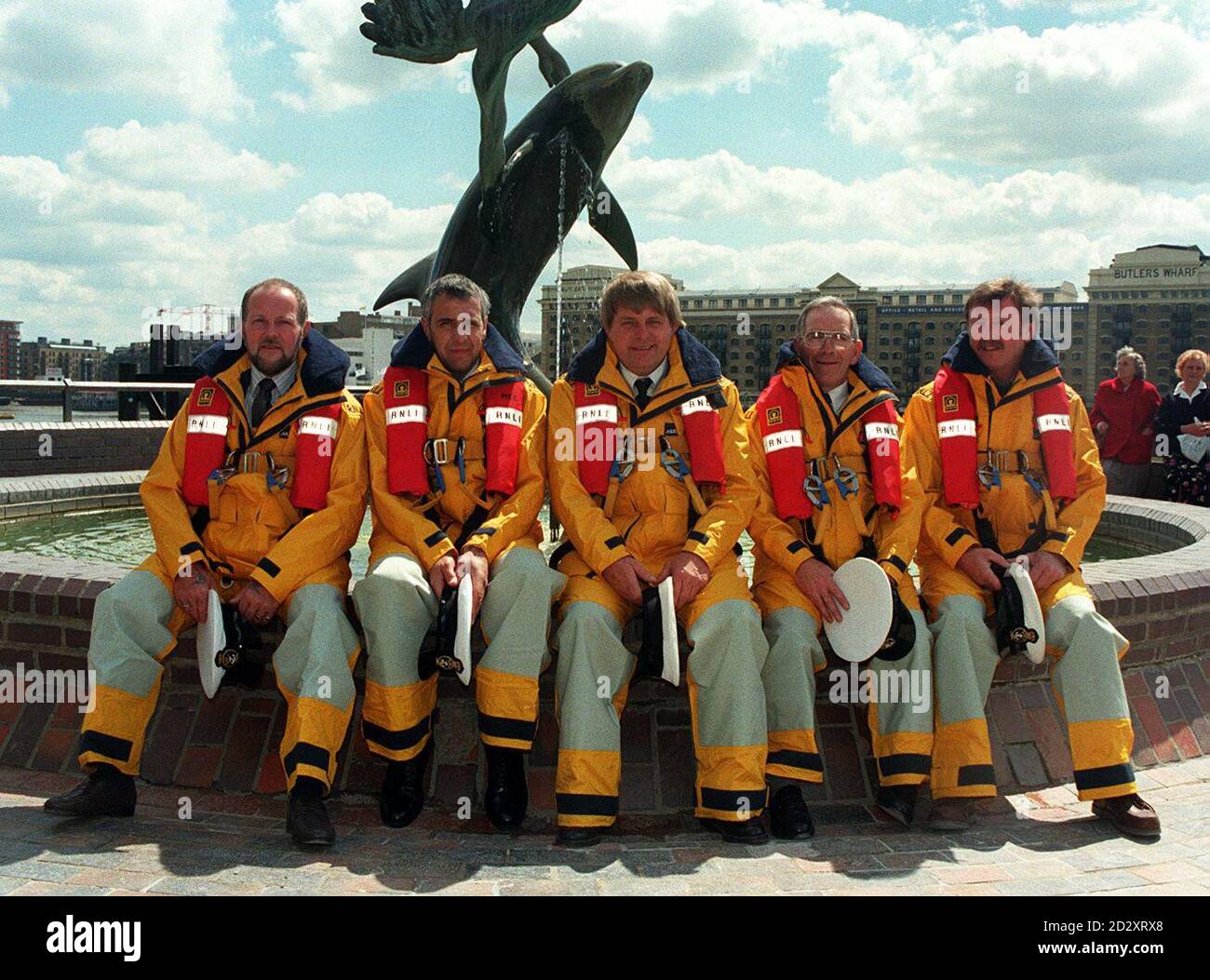 The five lifeboatmen, all volunteers, who will receive RNLI Bronze ...