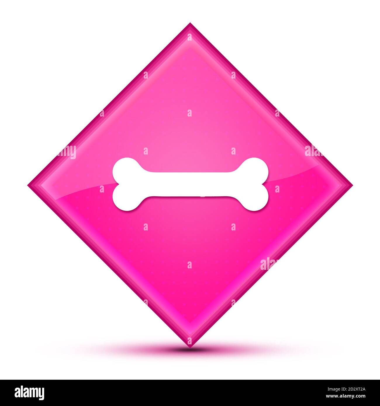 Bone icon isolated on luxurious wavy pink diamond button abstract ...