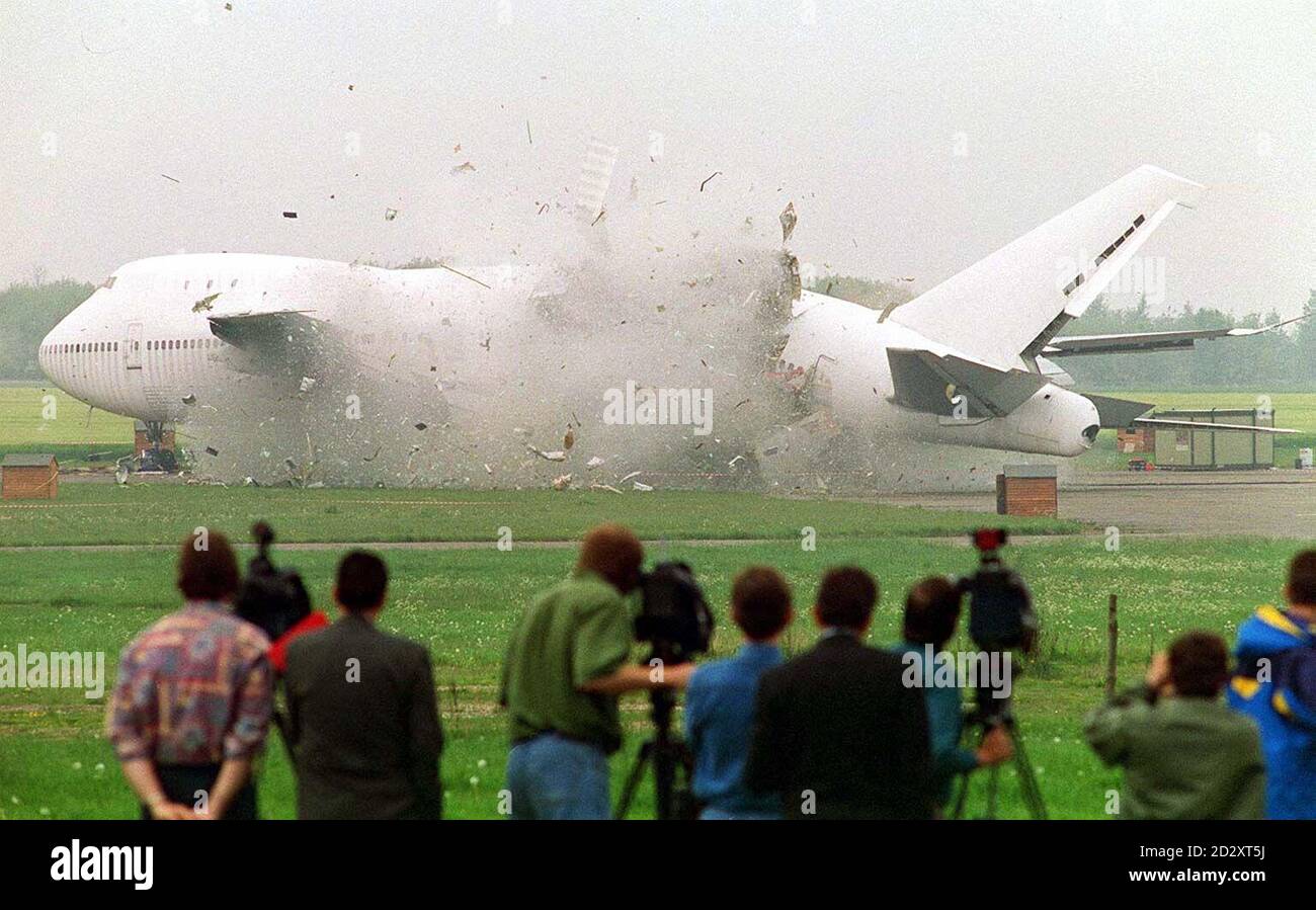 A former Air France 747 is blown apart in a CAA/FAA experiment at ...
