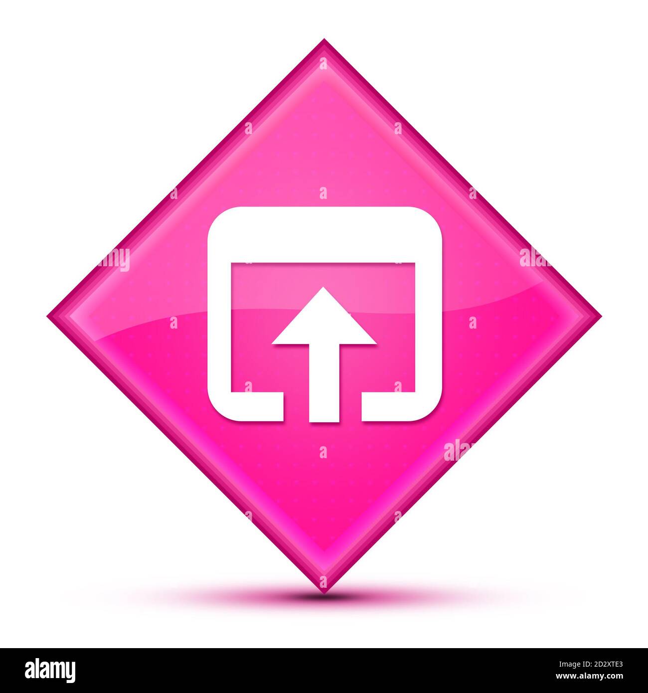 Open in browser icon isolated on luxurious wavy pink diamond button ...