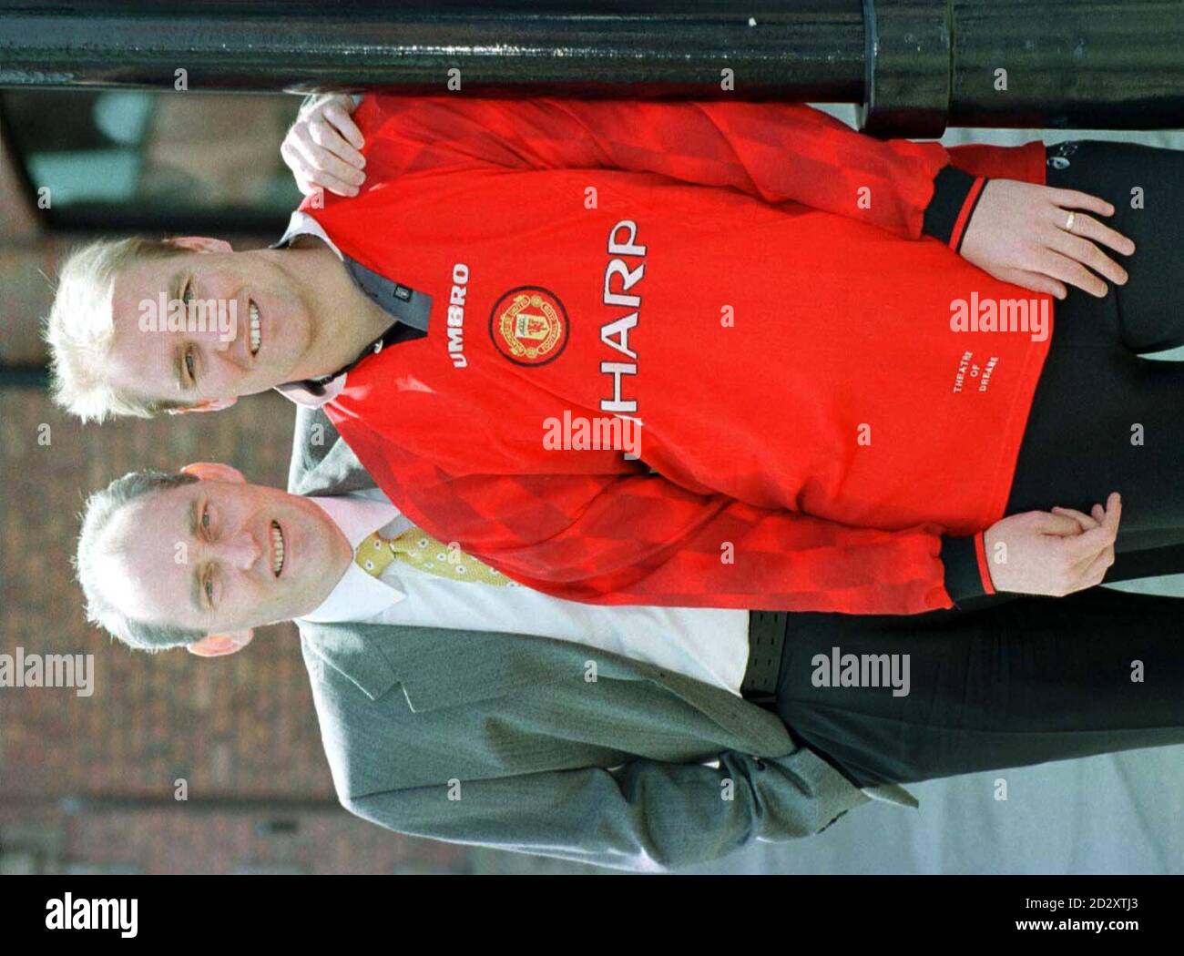 Coventry City Player, Dave Busst (right) who broke his leg during a ...
