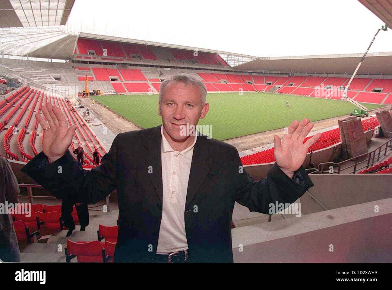 Sunderland manager Peter Reid, at the club's new Wearmouth stadium ...