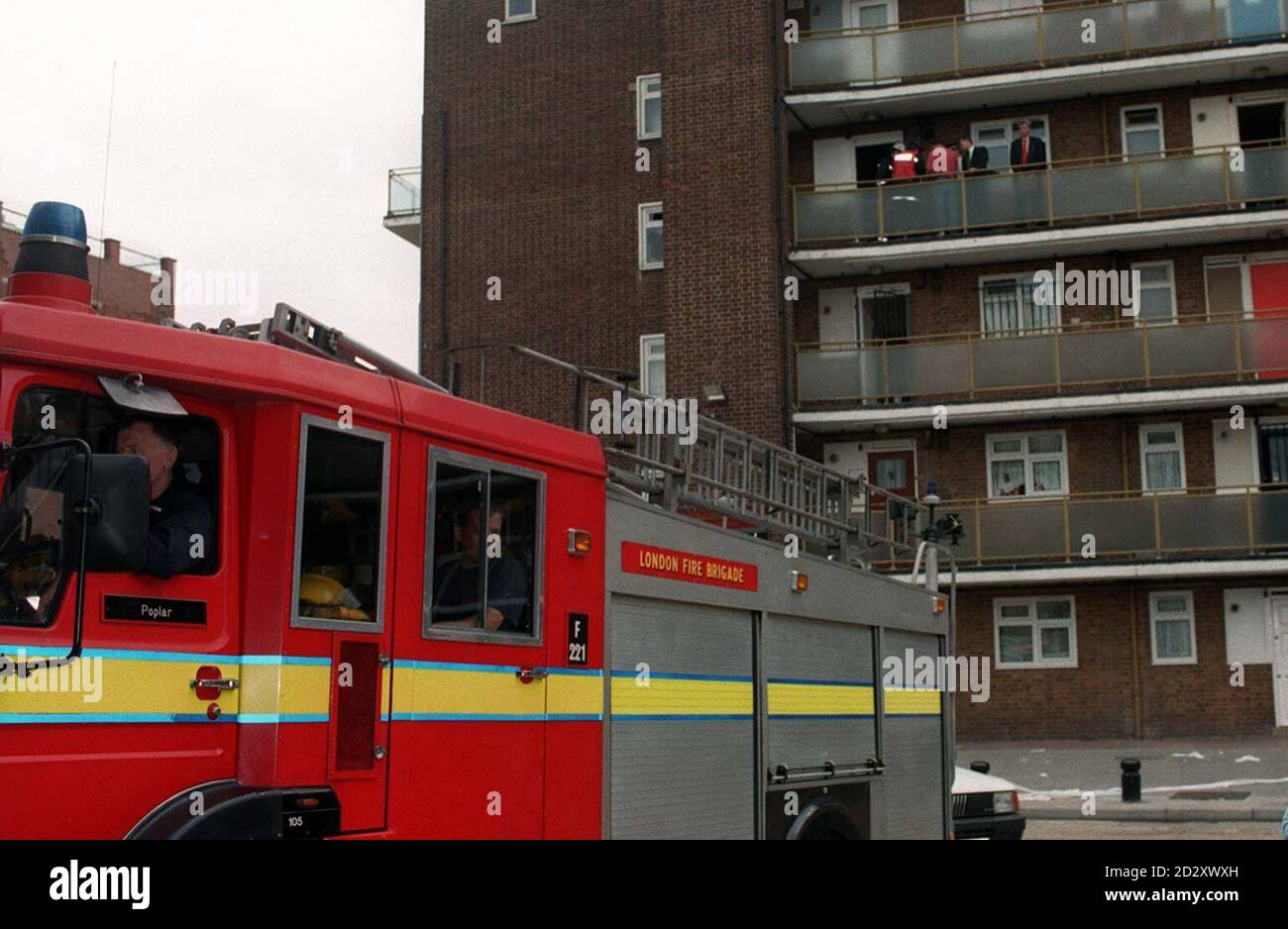 Emergency services attend the scene of a fire, at a third-floor flat in ...