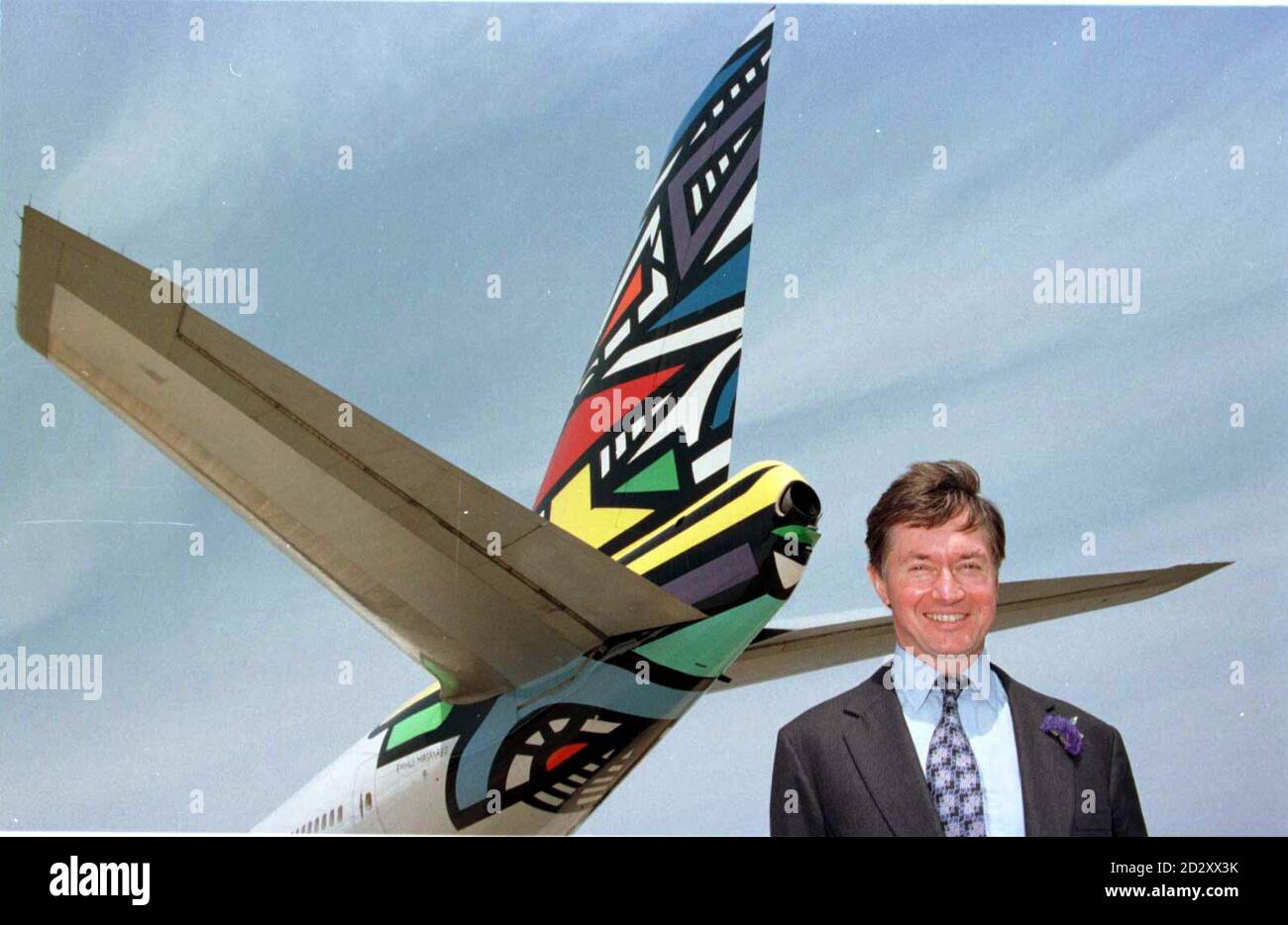 British Airways Chief Executive Bob Ayling with one of the colourful ...