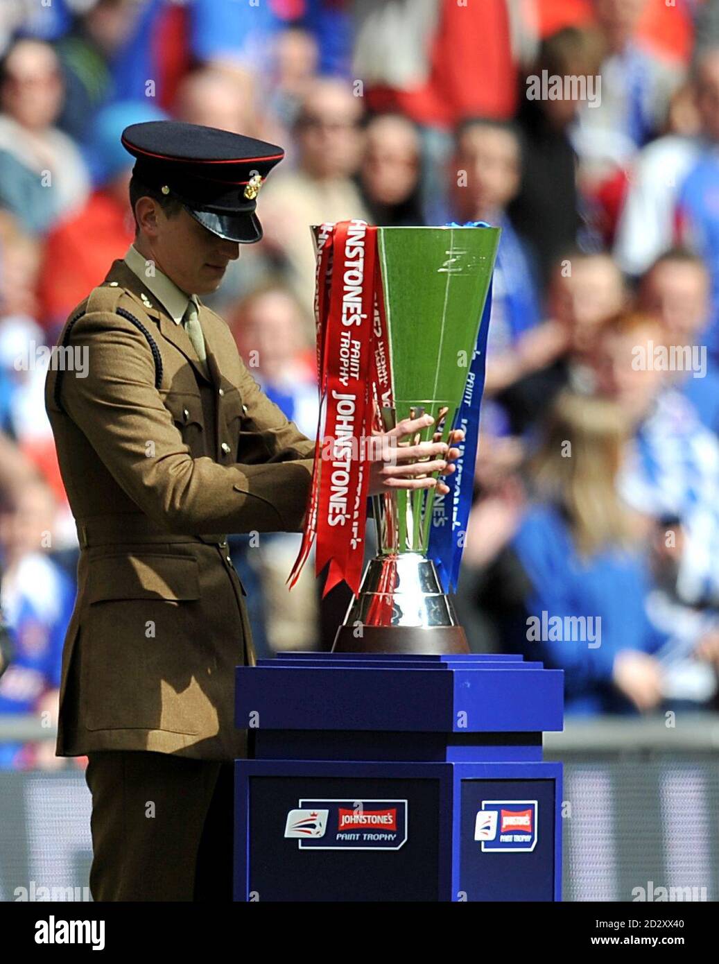 The Johnstone's Paint Trophy is placed on a plinth Stock Photo - Alamy
