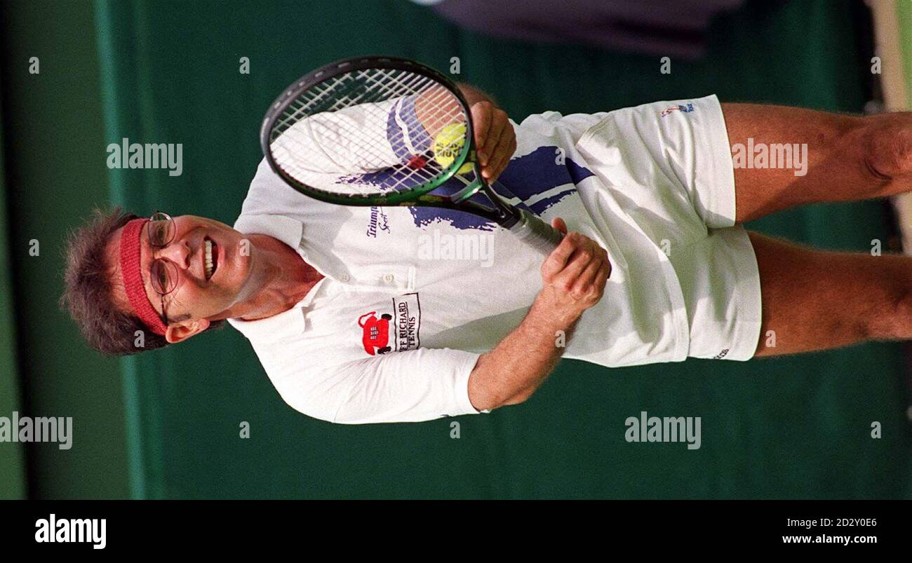 Sir Cliff Richard, during a pro-celebrity tennis challenge tournament ...