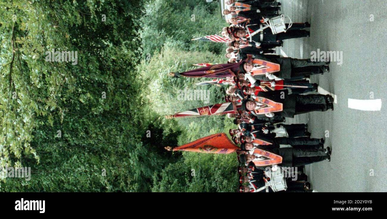 The head of the Belfast Orange Order Parade passes through Shaws ...