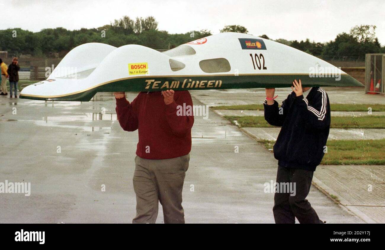 The body shell of the Team Green car entry arrives at Silverstone today ...