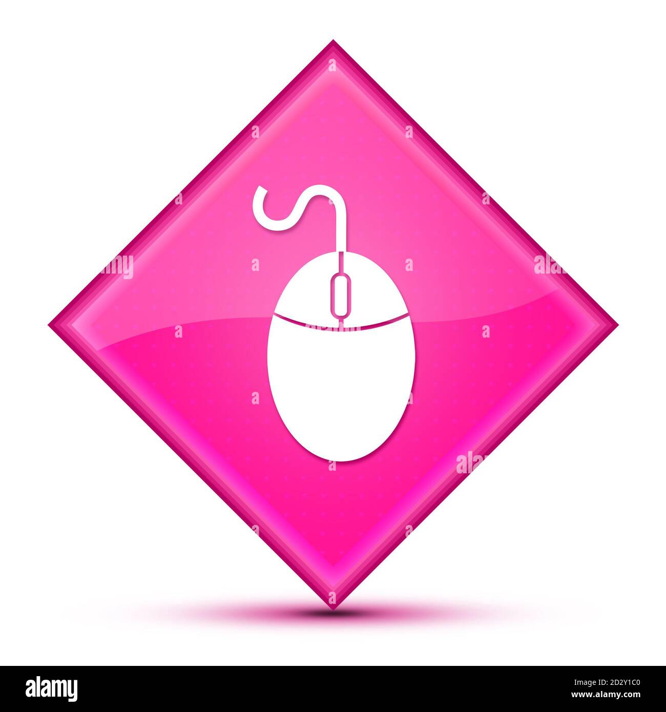 Mouse icon isolated on luxurious wavy pink diamond button abstract ...
