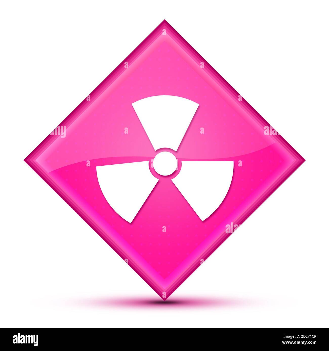 Radiation icon isolated on luxurious wavy pink diamond button abstract ...