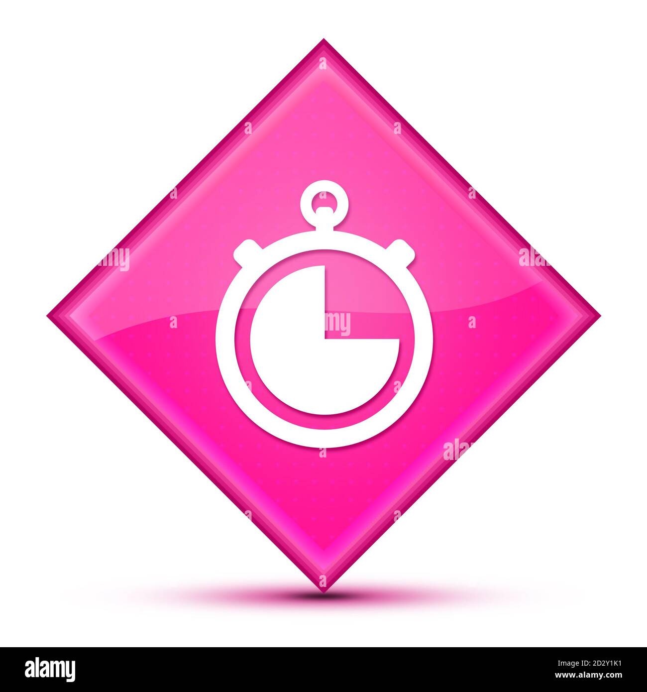 Stop watch icon isolated on luxurious wavy pink diamond button abstract ...