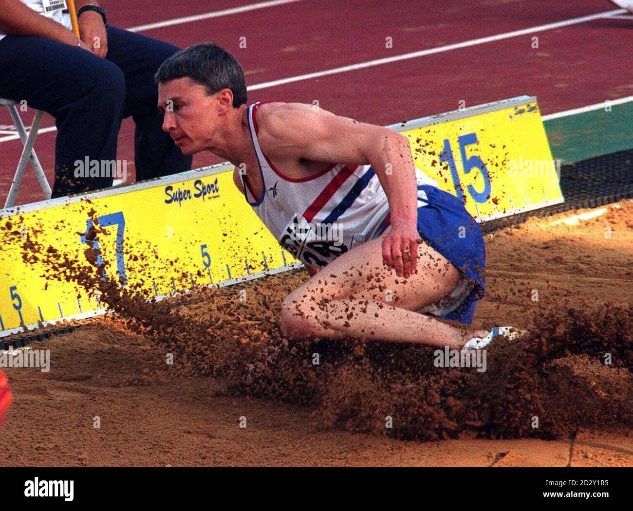 Big effort from Triple Jumper Jonathan Edwards as he beats the ...