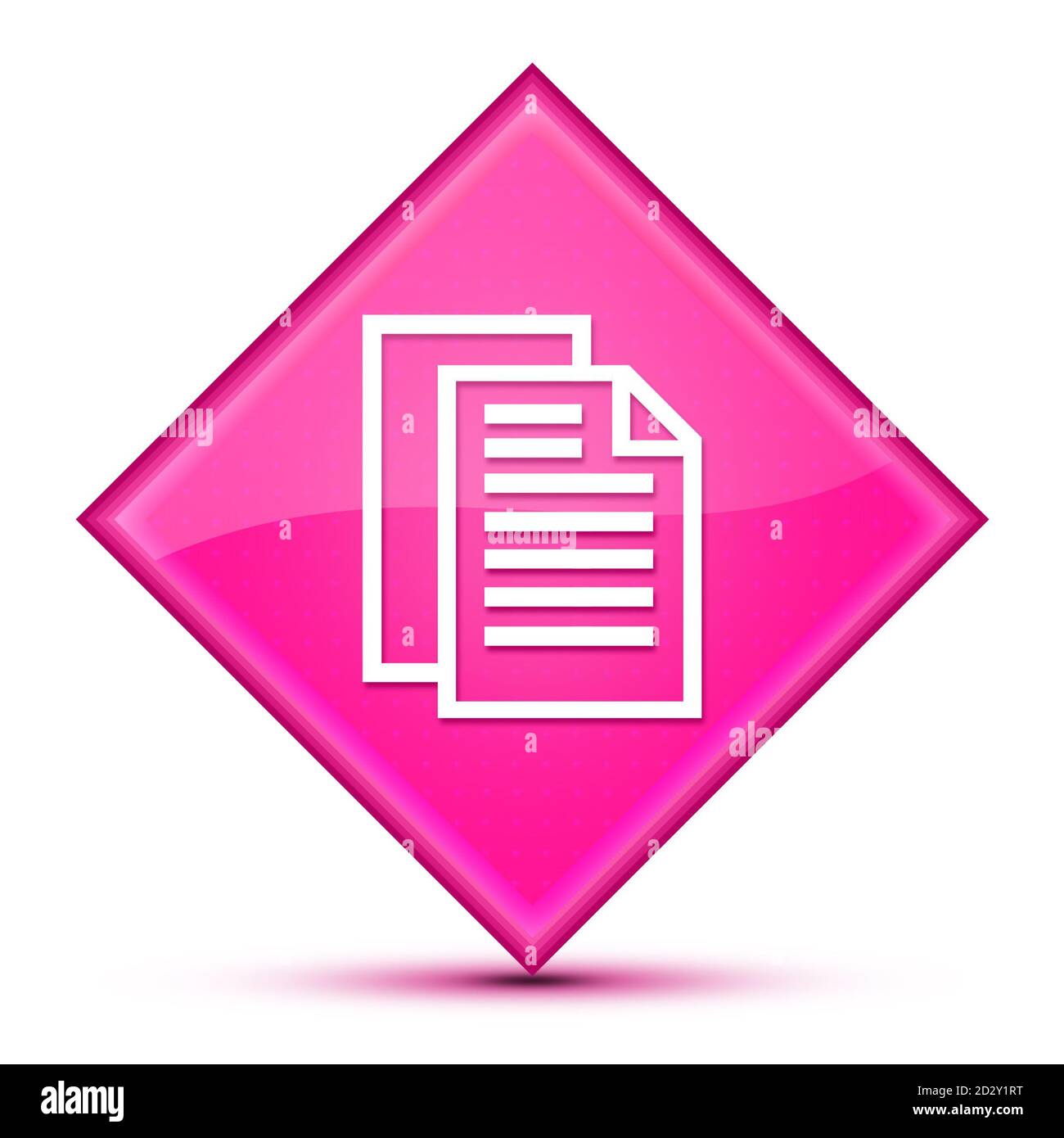 Document pages icon isolated on luxurious wavy pink diamond button ...