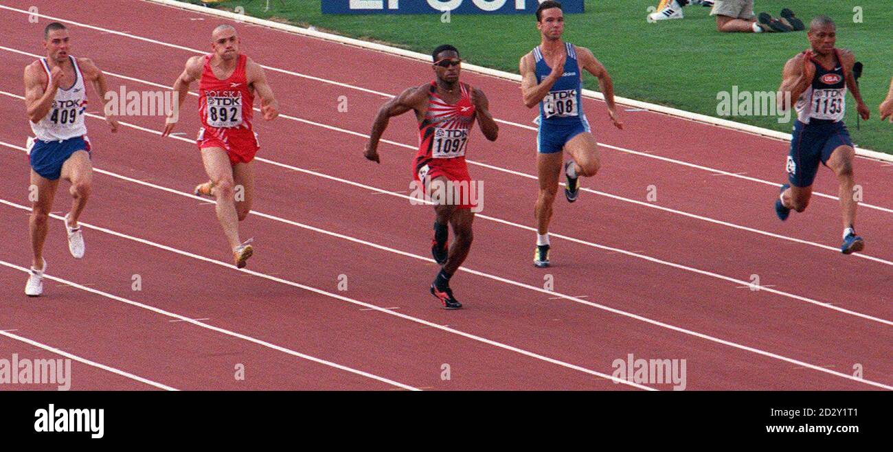 Ian Mackie of Scotland (left) faces a master class in sprinting, in ...