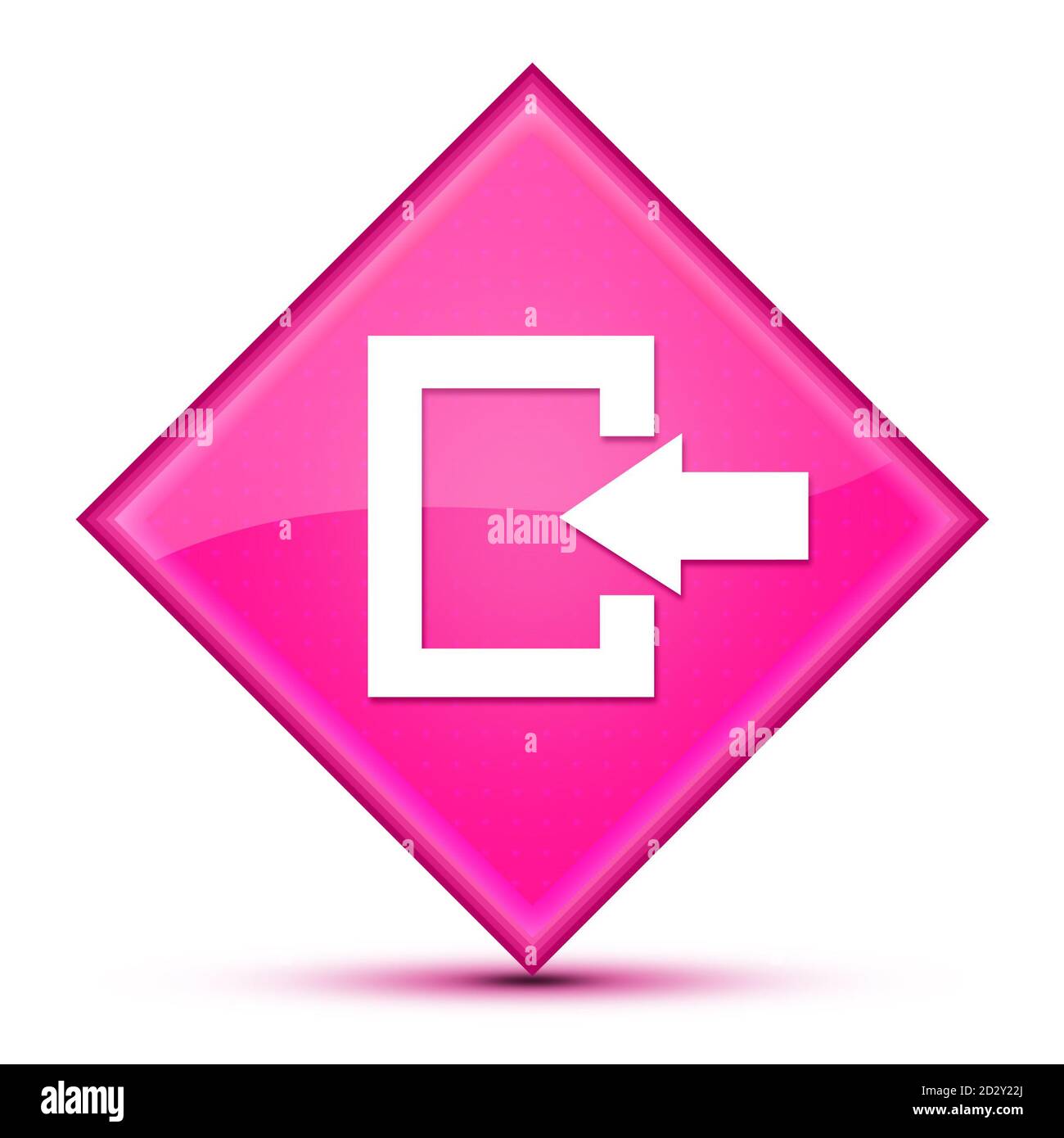 Logout icon isolated on luxurious wavy pink diamond button abstract ...