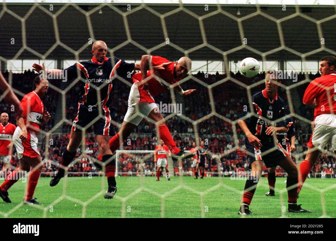 Middlesbrough's Fabrizio Ravanelli gets a taste of whats to come in ...