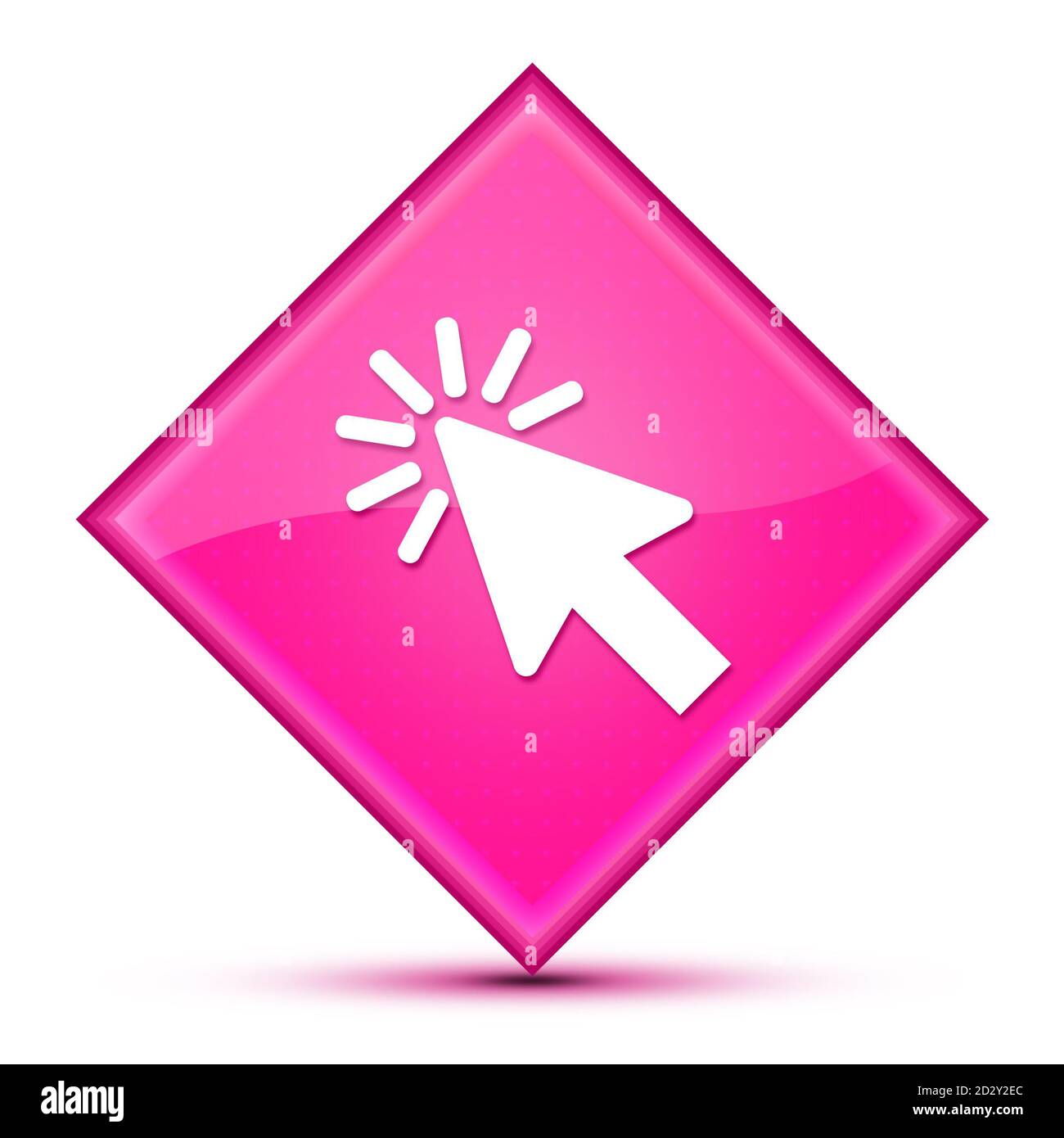 Cursor icon isolated on luxurious wavy pink diamond button abstract ...
