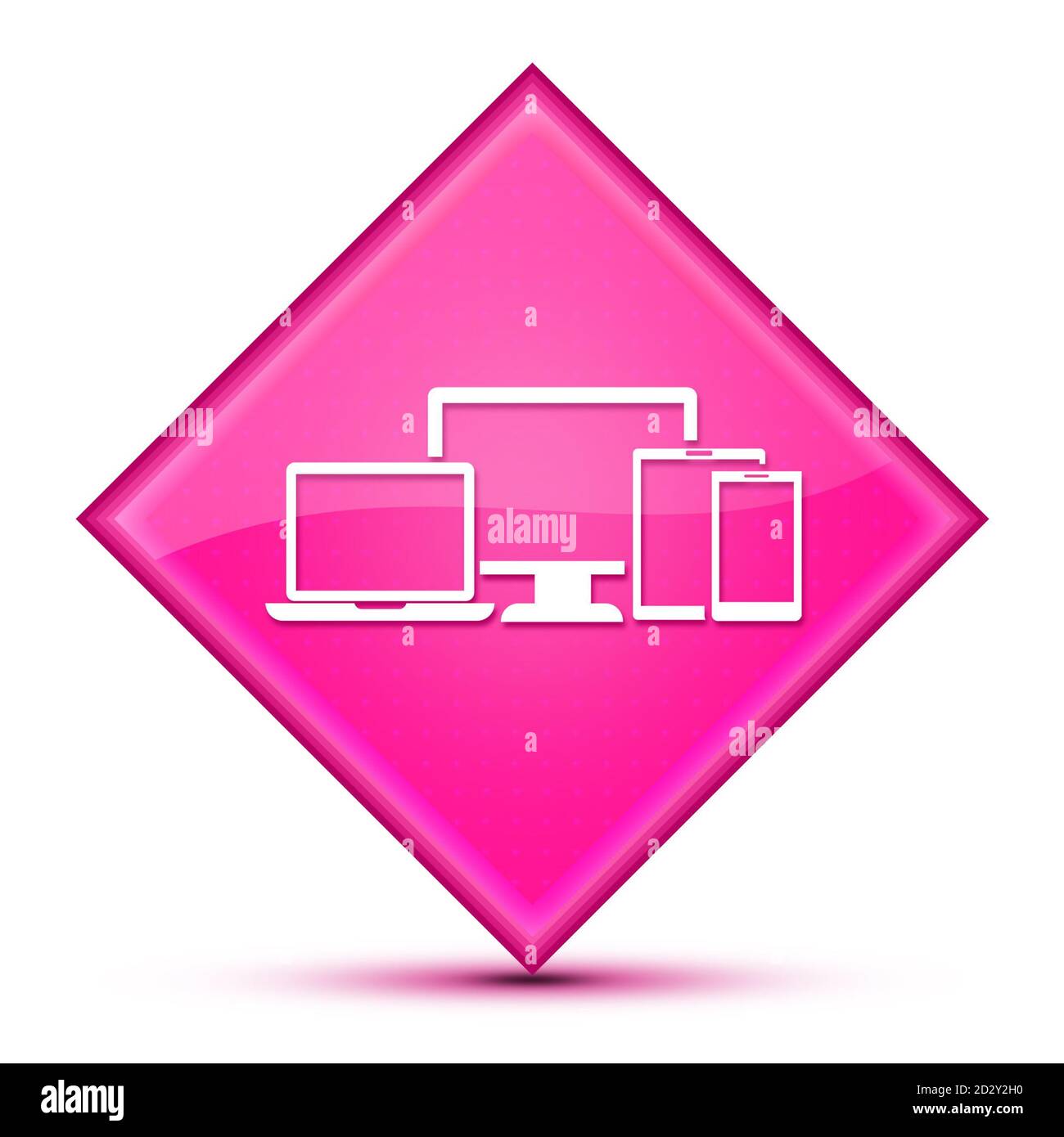 Digital smart devices icon isolated on luxurious wavy pink diamond ...