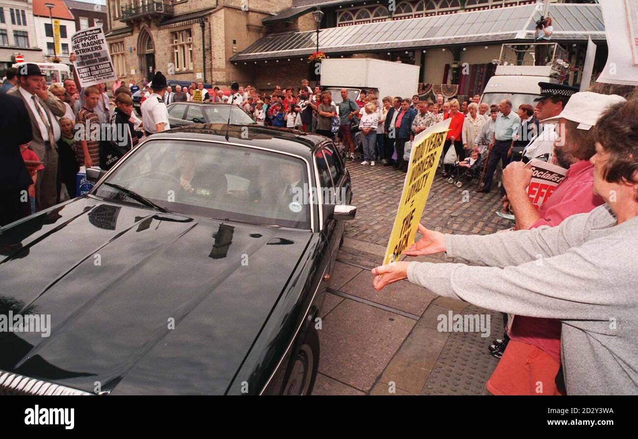 Prime Minister Tony Blair experienced a less than friendly welcome from ...