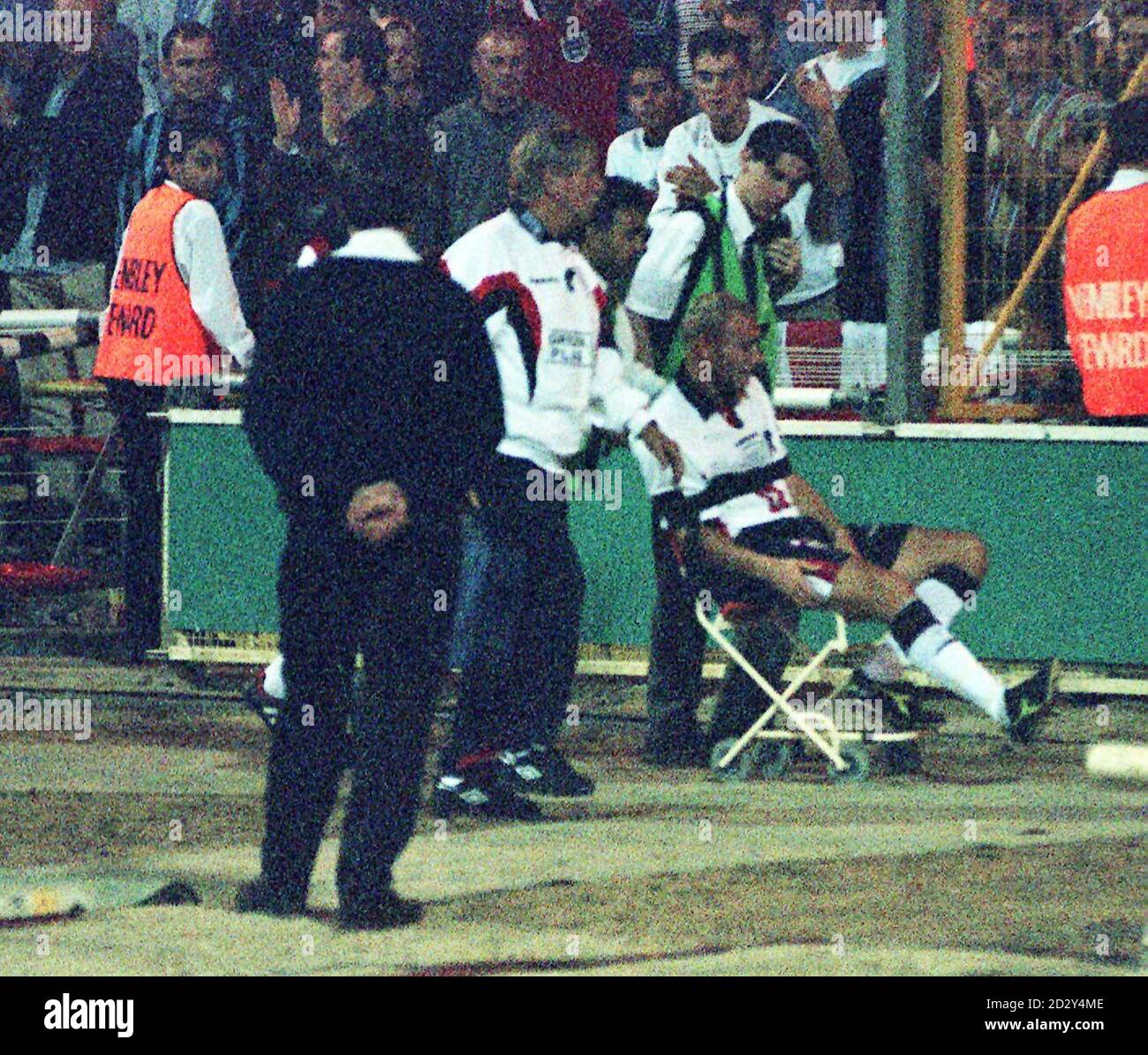 Blackburn's Stuart Ripley is stretchered off with a hamstring injury ...