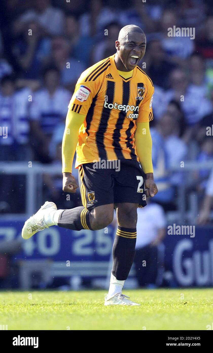 Hull citys david amoo celebrates scoring hi-res stock photography and ...