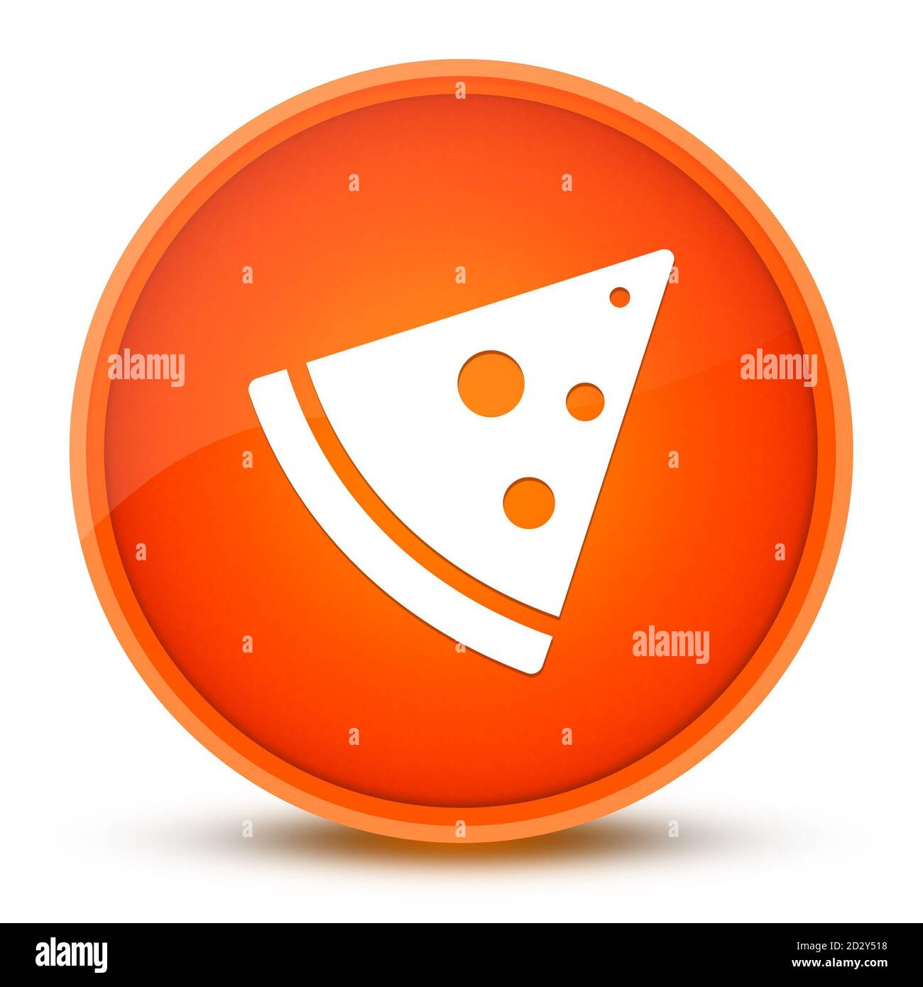 Pizza slice luxurious glossy orange round button abstract illustration ...