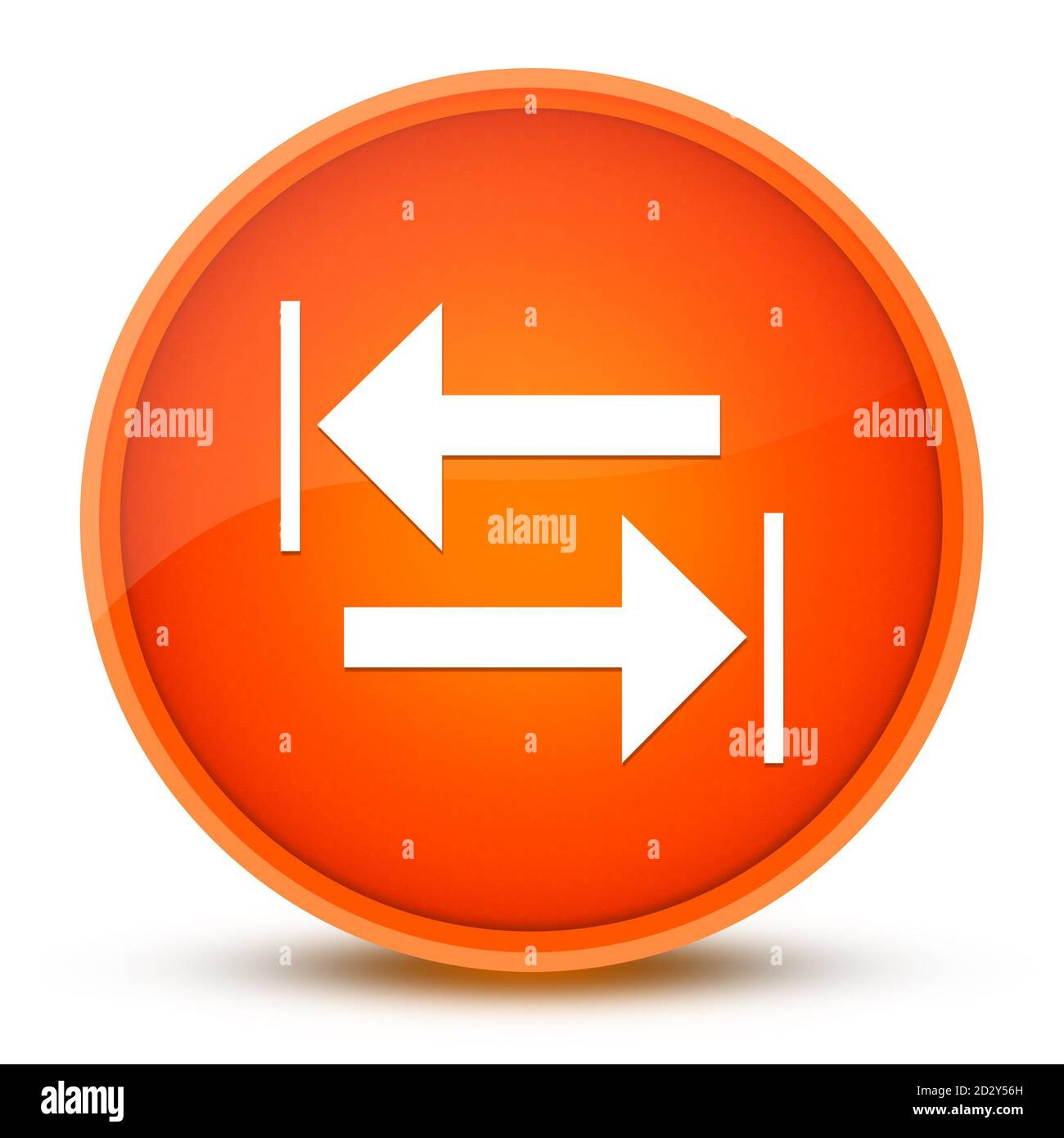 Transfer arrow luxurious glossy orange round button abstract ...