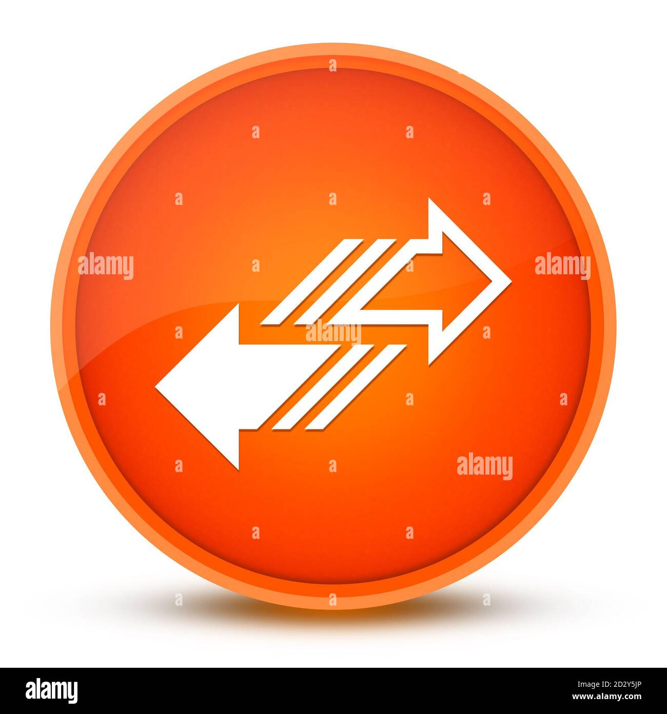 Transfer arrow luxurious glossy orange round button abstract ...
