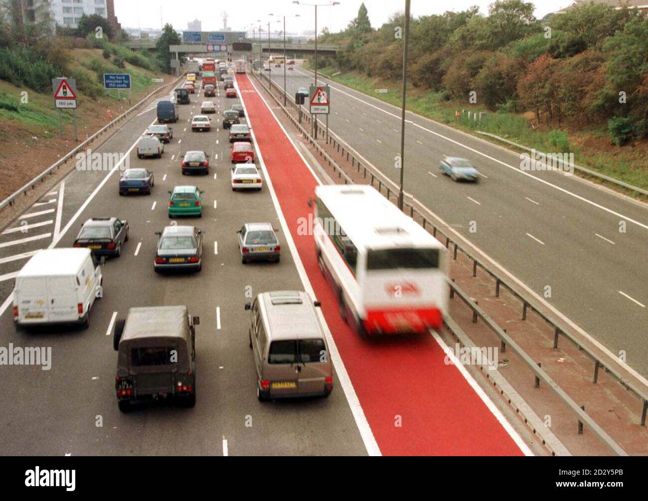 Bus lane on m4 motorway hi-res stock photography and images - Alamy