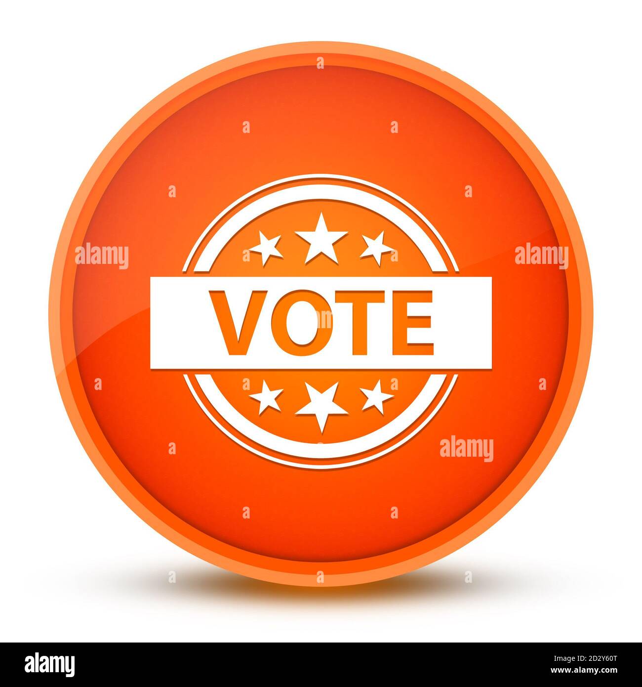 Vote badge luxurious glossy orange round button abstract illustration ...