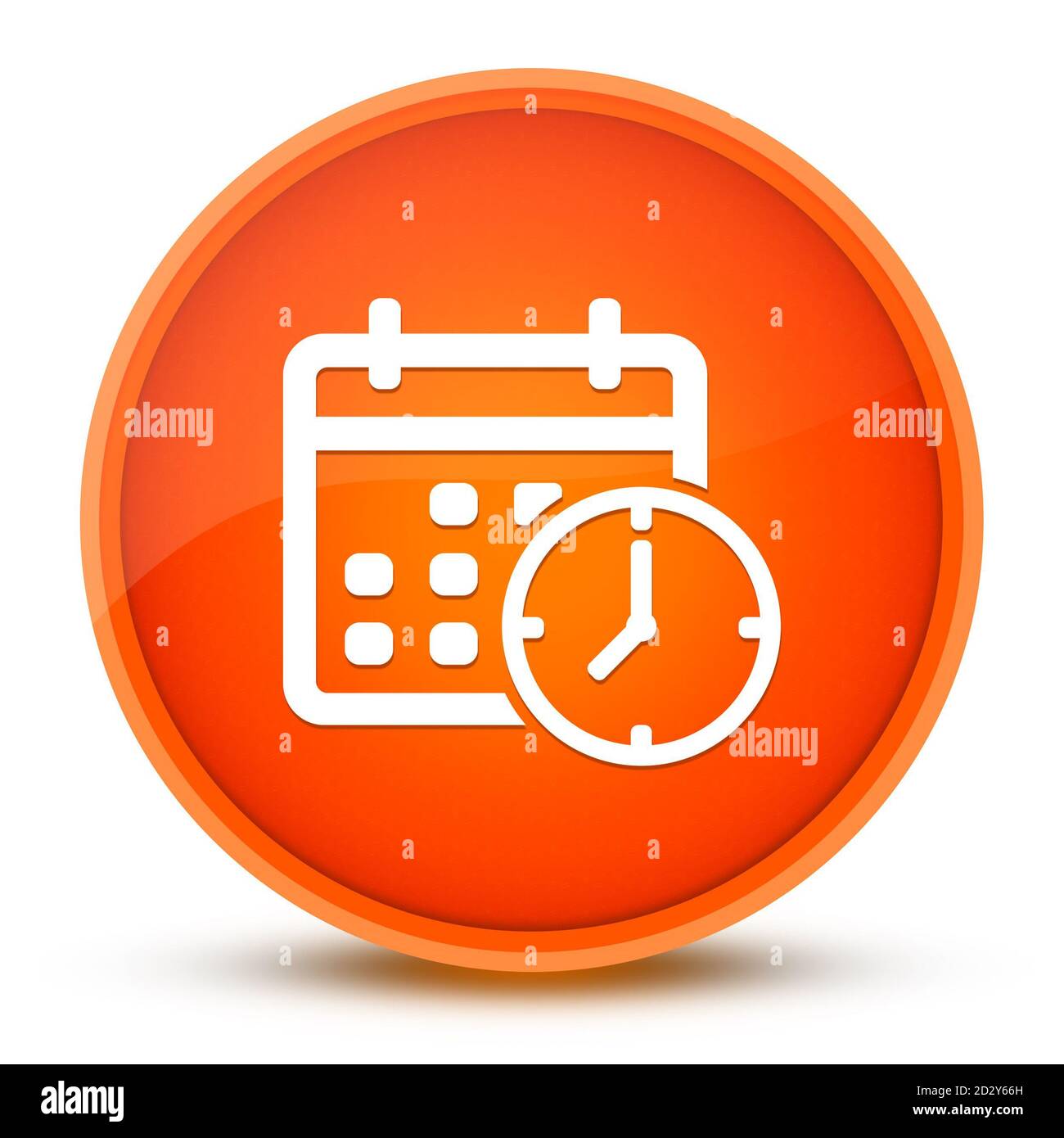 Appointment date calendar luxurious glossy orange round button abstract ...
