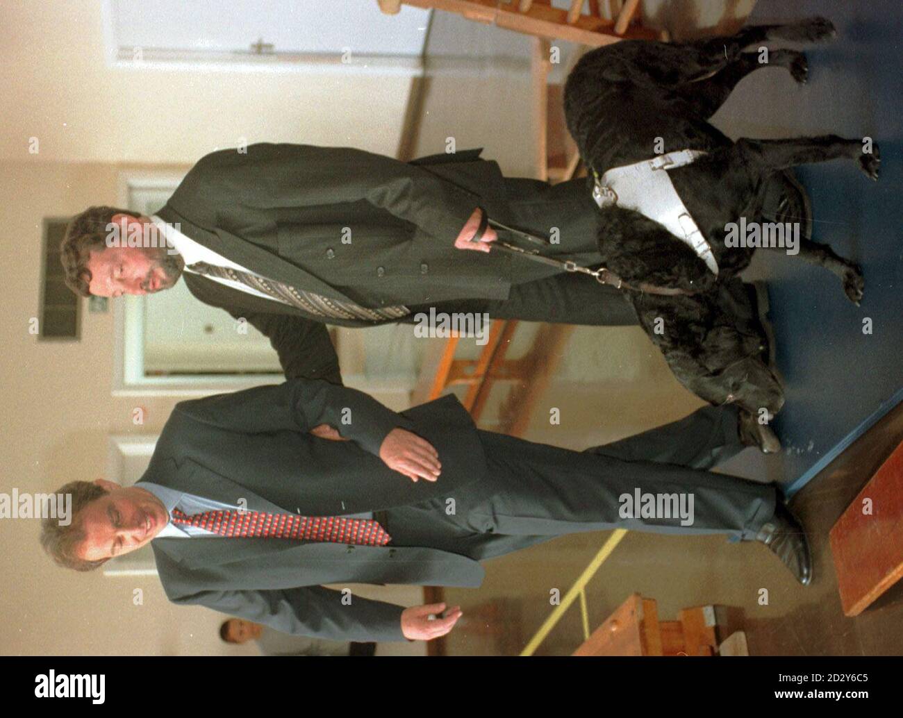 Education secretary david blunkett right with guide dog lucy hi-res ...