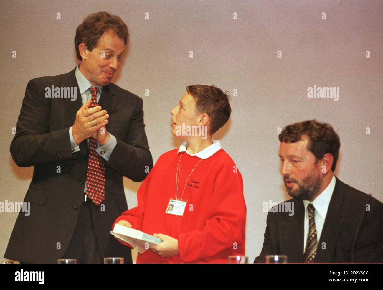 Prime Minister Tony Blair (left) congratulates 11-year-old Charlie ...