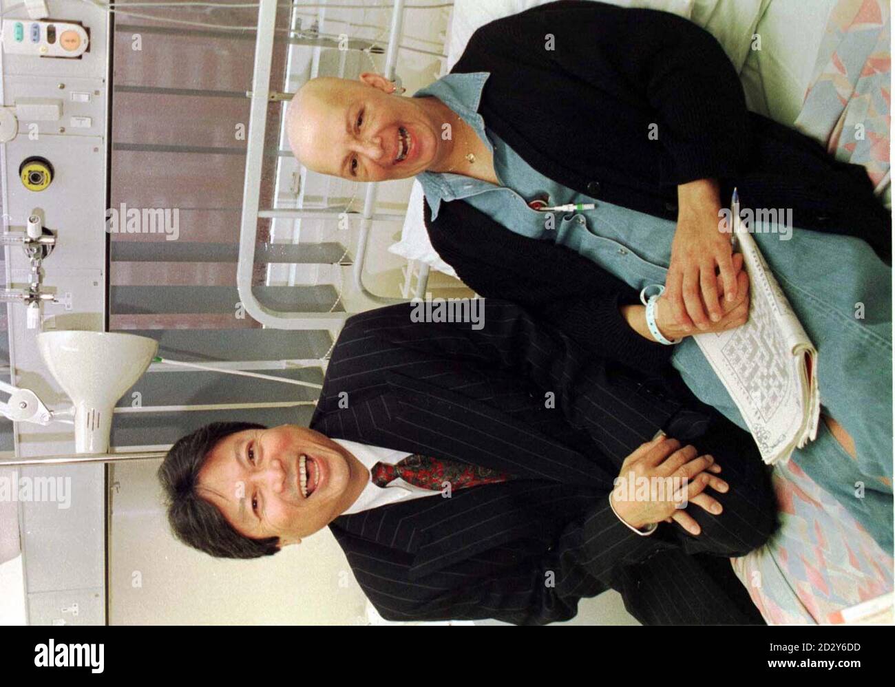 Smiling Leukaemia sufferer Angela Latham with Doctor John Yin who ...