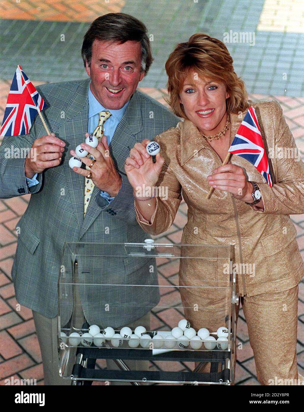 Eurovision Song Contest winner Katrina and compere Terry Wogan, during ...