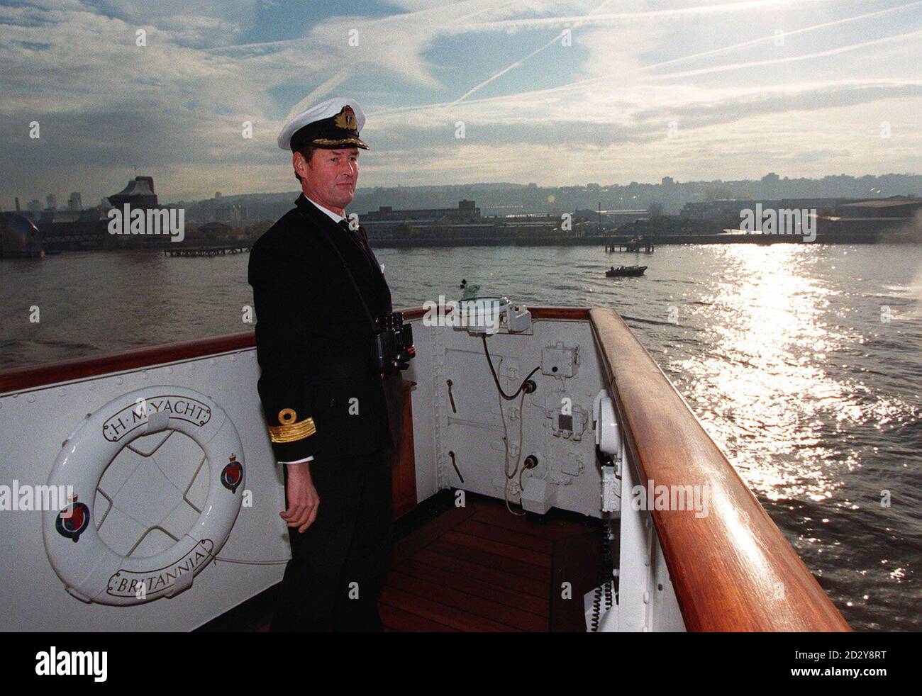 Commodore A.J.C. Morrow of the Royal Navy on board the Royal Yacht ...