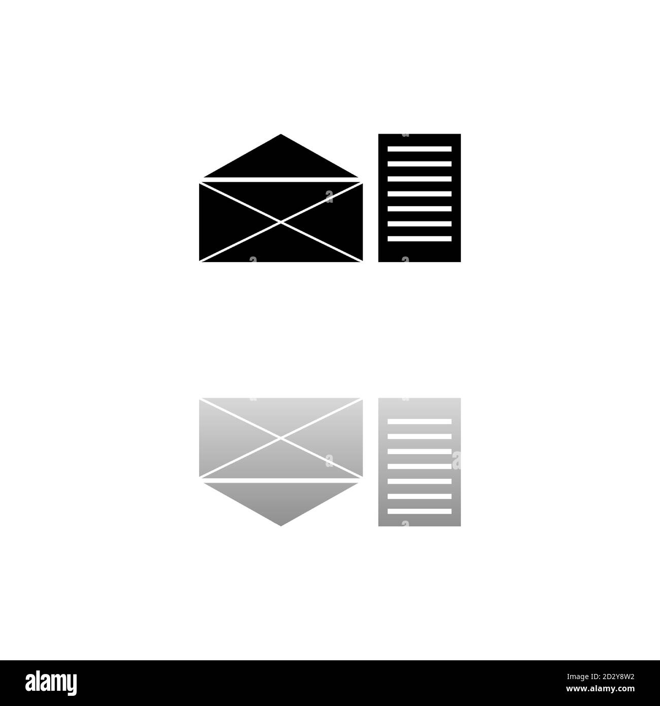 Mail letter. Black symbol on white background. Simple illustration ...